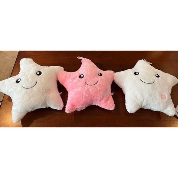 Boutique | Toys | 3 Twinkle Led Soft Plush Pillow Toys Glowing Stuffed Star Lights | Poshmark